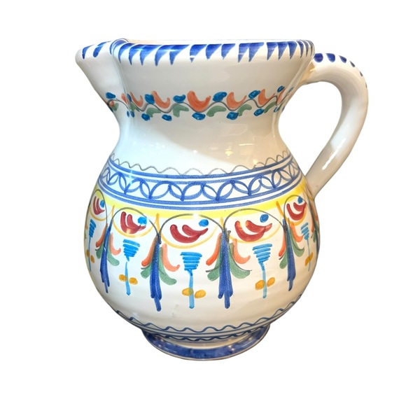 Accents | Vintage Handmade Hand Painted Spanish Ceramic Pitcher Vase ...
